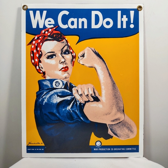 Art | Vintage Porcelain Sign Rosie Riveter We Can Do It Advertising 75 ...